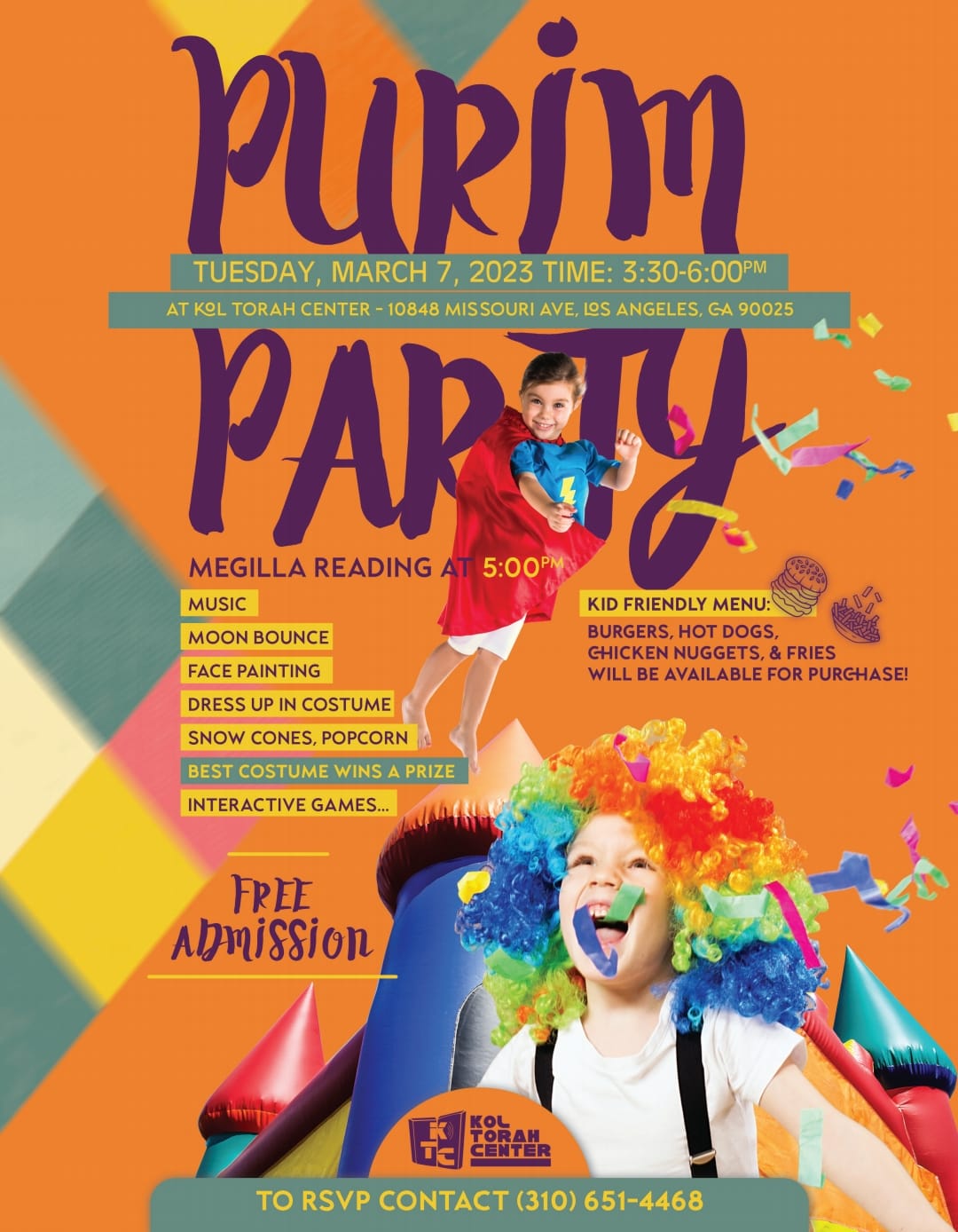Annual Purim Party – Welcome to Kol Torah Center